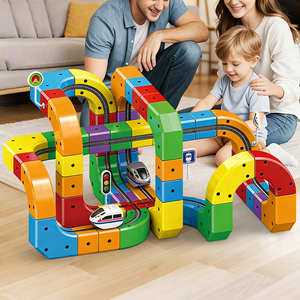 Magical Magnetic Building Block Track Car – Havegoods.uk