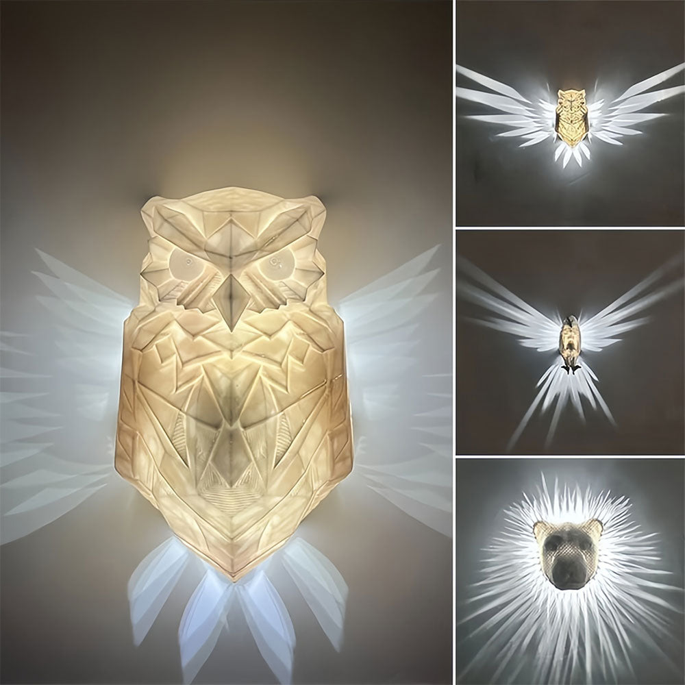🔥3D Animals LED Wall Light 🔥Bald Eagle & Night Owl & Lion Head ...
